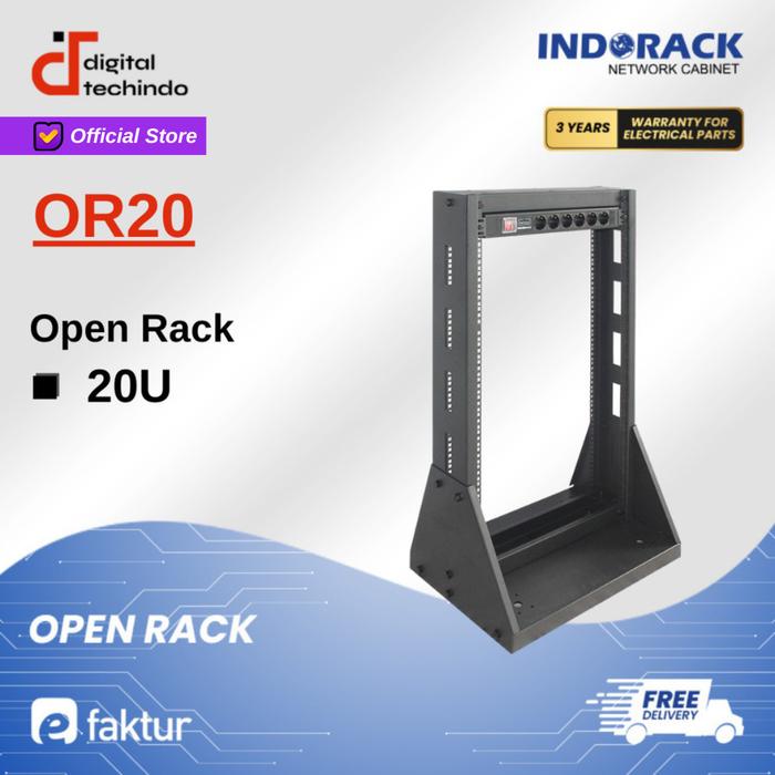 Promo OR20 Open Rack 20U INDORACK Rak 20U Rack Server Modem Audio WIfi ...