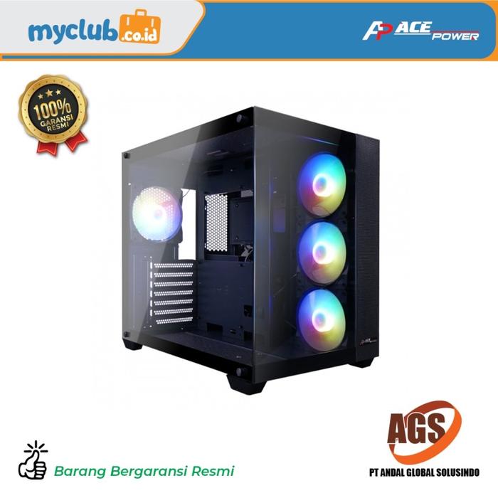 Jual Casing Ace Power Igloo - ATX Case Tempered Glass Include 4 Fan ...