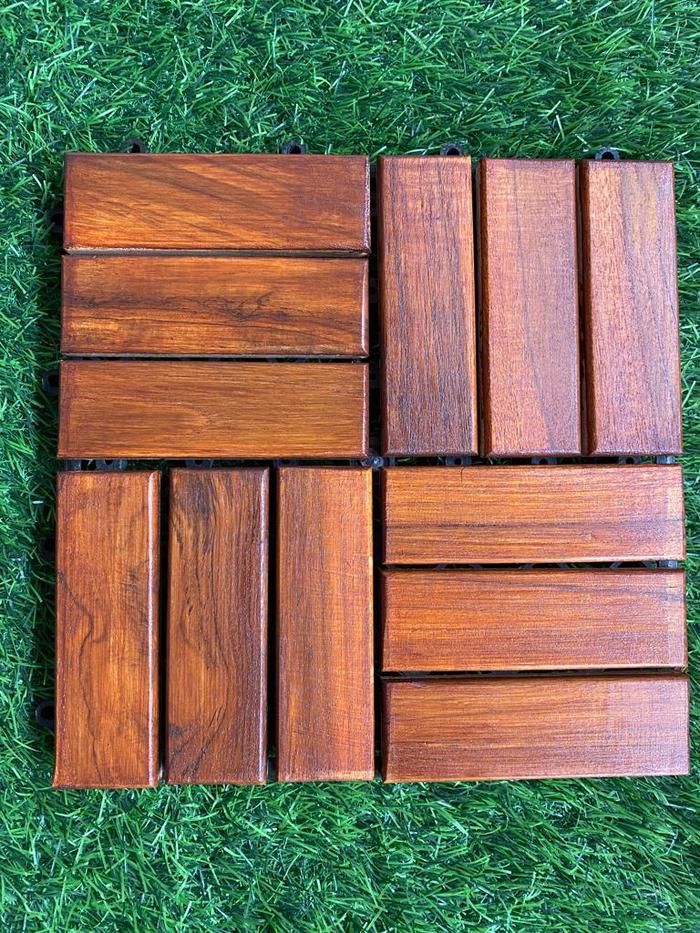 Jual Decking Tile kayu jati kebun-kolam-teras - lantai kayu - Mozaik ...