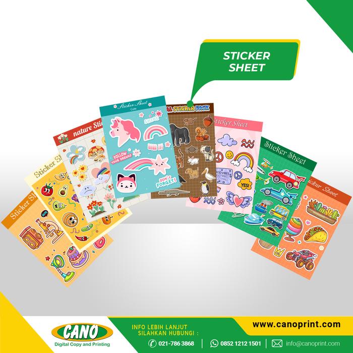 Jual Sticker Sheet Pack Kiss Cut Die Cut - Kota Depok - Cano Digital ...