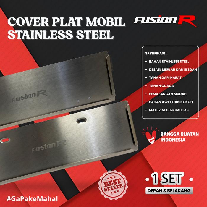 Jual FUSION R COVER DUDUKAN TATAKAN PLAT MOBIL STAINLESS STEEL ANTI ...