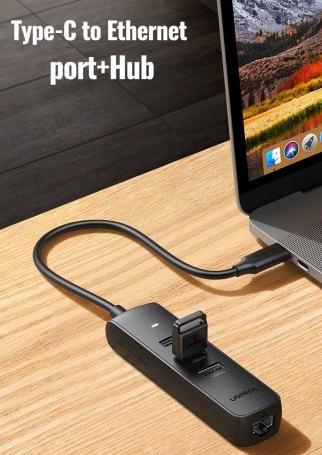 Jual Ugreen Usb C To Lan Rj45 Gigabit Ethernet Usb Hub 3port Usb 3.0 Di ...