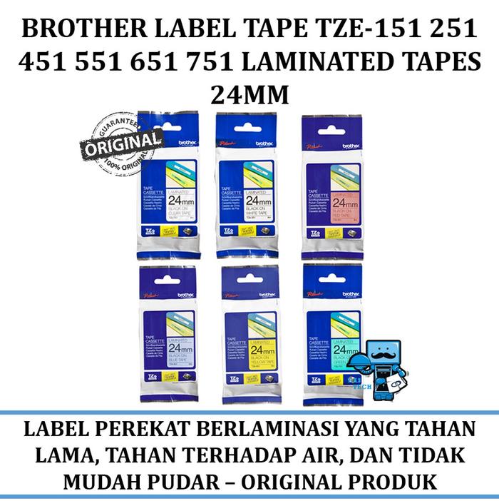 Jual Brother Label Tape Tze-151 251 451 551 651 751 Laminated Tapes ...