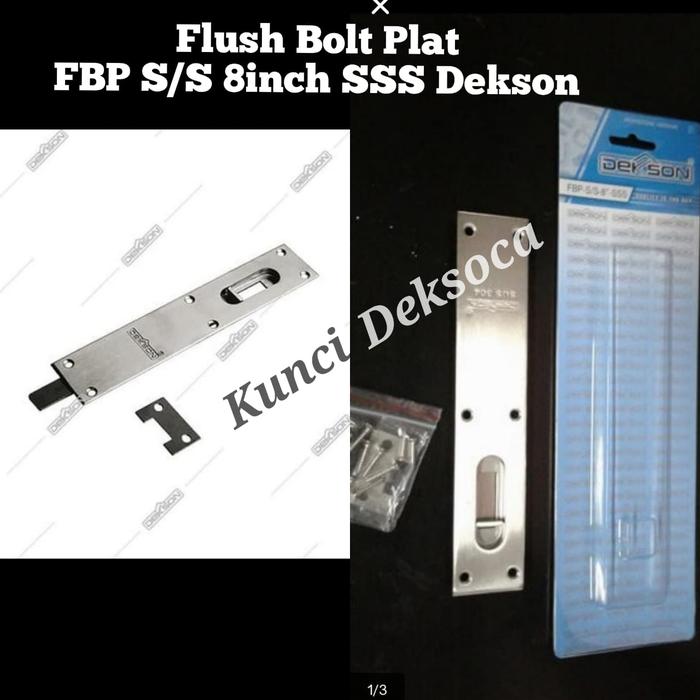 Jual FBP S/S 8 inch Dekson Flush Bolt Plat Dekson 8inch Dekkson ...