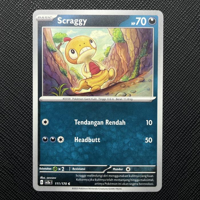 Jual Scraggy sv3s kilau hitam kartu pokemon indonesia TCG card - Kota ...