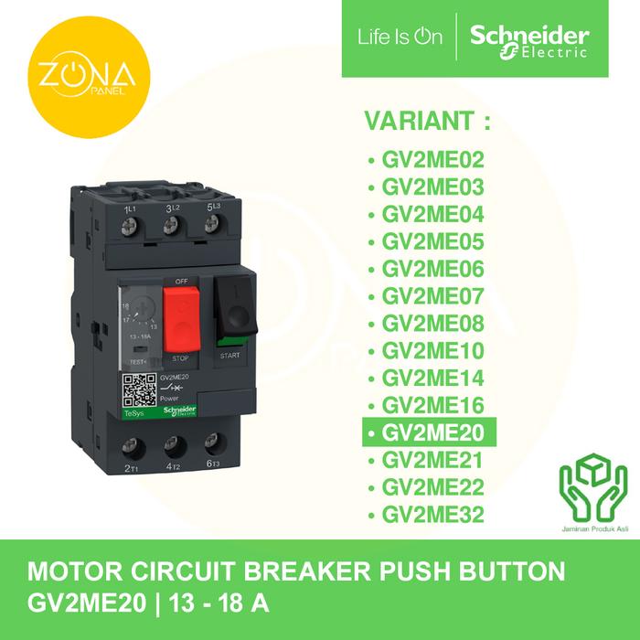 Jual MOTOR CIRCUIT BREAKER SCHNEIDER GV2ME20 13-18A - Jakarta Pusat ...