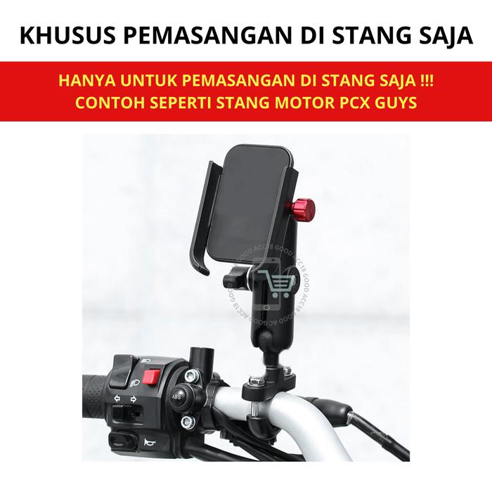 Jual Holder Hp Motor Full Besi Stang Stability Phone Stand Peyangga ...