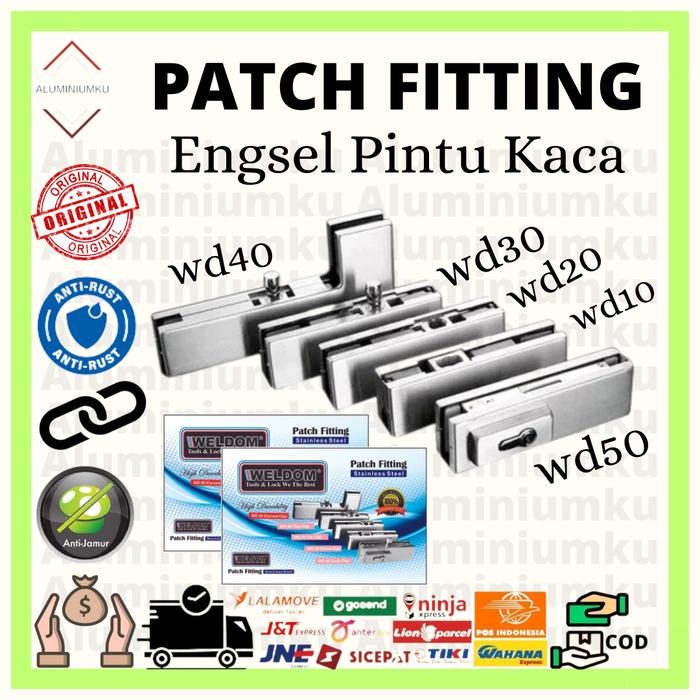 Jual PATCH FITTING /Engsel Pintu Kaca PT 10/WD 10 Dwon clip (BAWAH ...