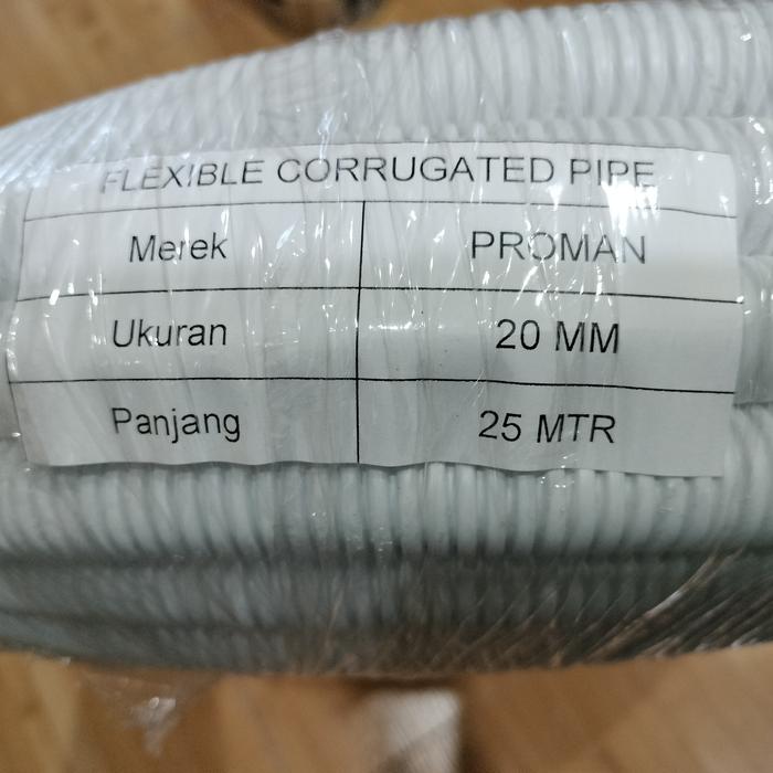 Jual FLEXIBLE CONDUIT 20 MM / SELANG PIPA LISTRIK 20MM putih / white ...