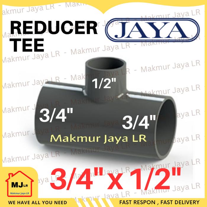 Jual Reducer Tee 3/4" x 1/2" PVC Overlop Reducing Tee Vlok T 3/4x1/2 ...