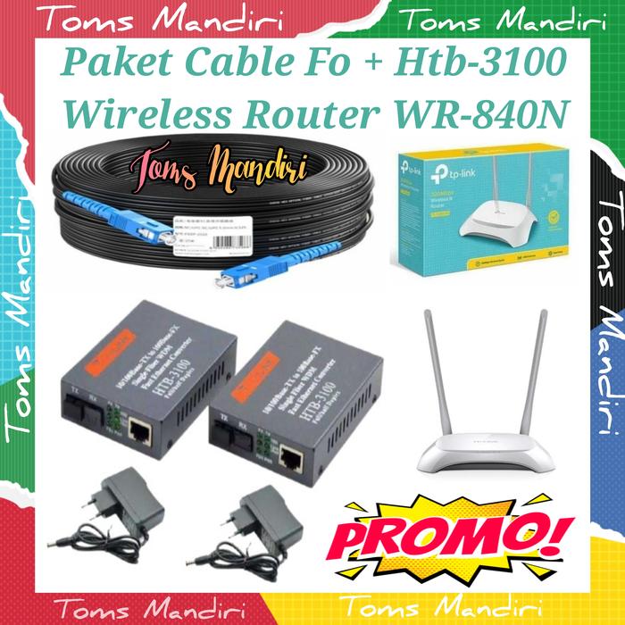 Jual Paket Cable Fiber Optic 100 Meter + HTB 3100 A dan B + Wireless ...