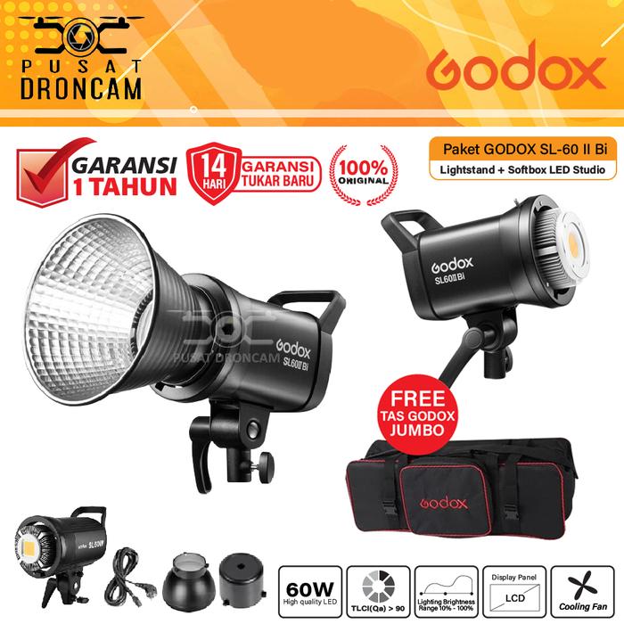 Promo Godox SL60IIBI Bi Color Video Led Bowen Mount Lampu Studio ...