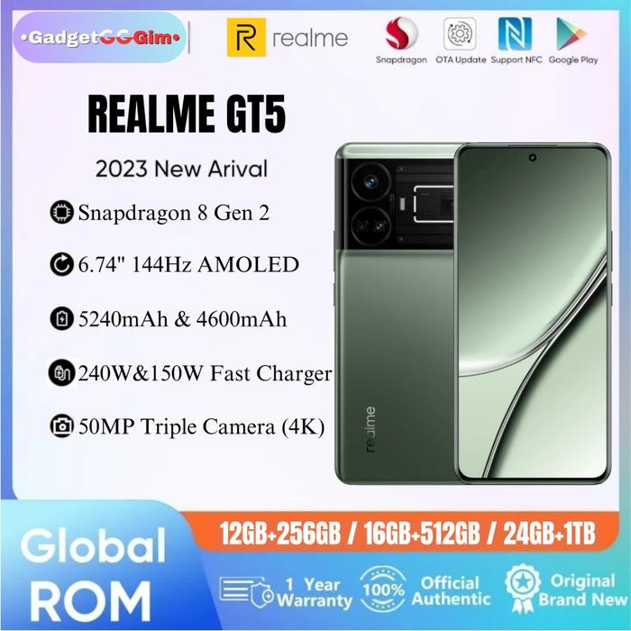 Jual Realme GT 5 Silver RAM 24GB/ Memory 1TB - Kab. Tangerang - Luxindo Official | Tokopedia
