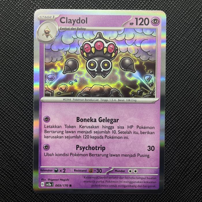 Jual Claydol foil sv3s kilau hitam kartu pokemon indonesia TCG card ...