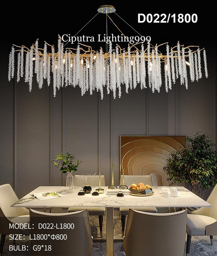 Jual LAMPU GANTUNG KRISTAL AKAR / RANTING MEJA MAKAN SIZE 180 CM D022 ...