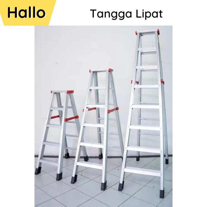 Jual Tangga Lipat Besi Alumunium Tebal Anti Karat Kaki Karet Penyangga ...