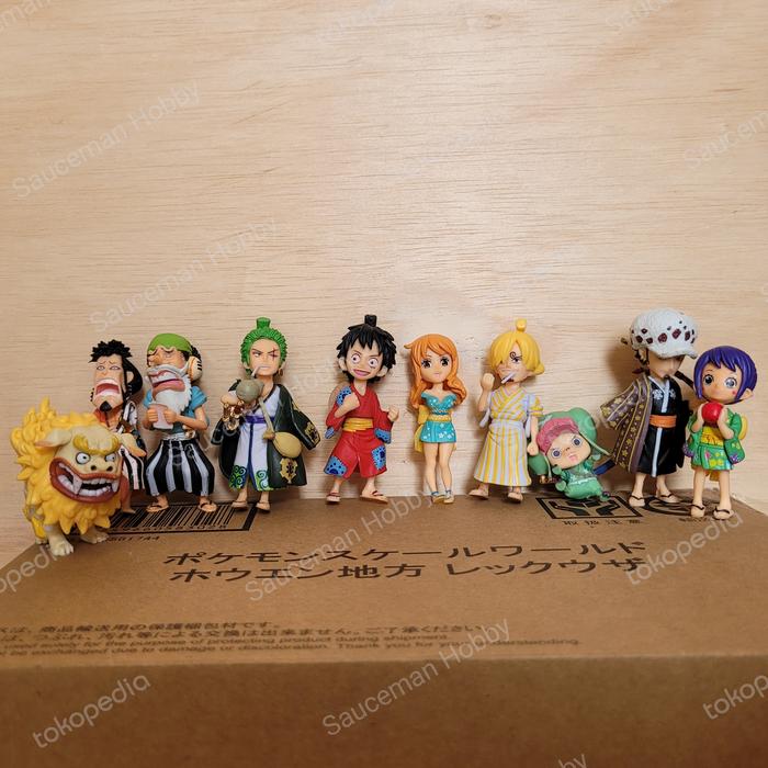 Jual WCF Luffy Zoro Nami Sanji Otama Law Chopper Wanokuni Set Figure ...