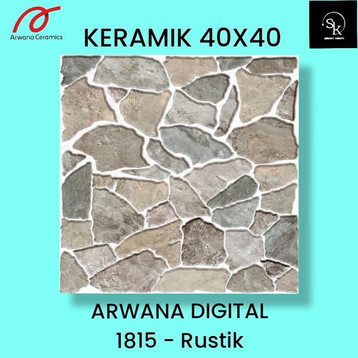 Jual Keramik lantai 40x40 Arwana Digital 1815 - Rustik/Kasar - Brown ...