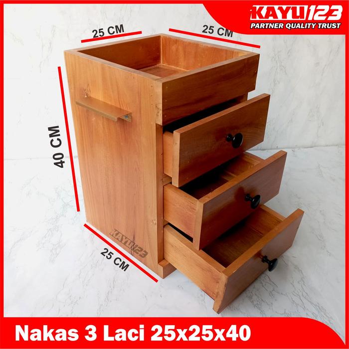 Jual Lemari Rak Laci Minimalis Kayu, Nakas 3 Laci Minimalis 25x25x40 ...