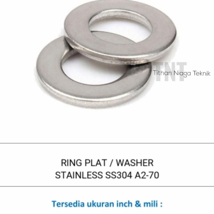 Jual Ring plat stainless M16 lebar [ ID 16 x OD 50 x 3.0 mm ] washer ...