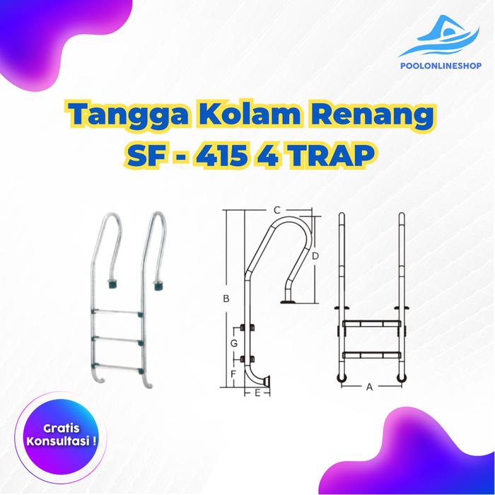 Jual Tangga Stainless Steel Kolam Renang SF-415 4 Trap - Kab. Sleman ...