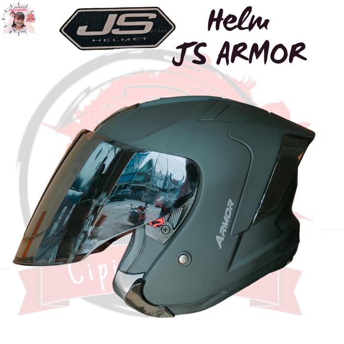 Jual HELM JS ARMOR yakuza HALF FACE SOLID POLOS SNI PREMIUM HELM motor ...