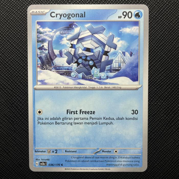 Jual Cryogonal sv3s kilau hitam kartu pokemon indonesia TCG card - Kota ...