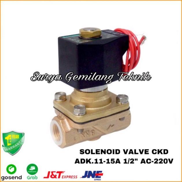 Jual SOLENOID VALVE CKD ADK.11-15A 1/2" AC-220V MADE IN JAPAN - Jakarta ...