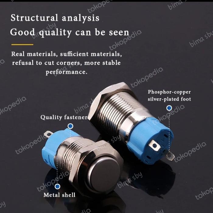 Jual Push On Off/12mm /Stainless Push Button Self Lock - Kota Surabaya ...