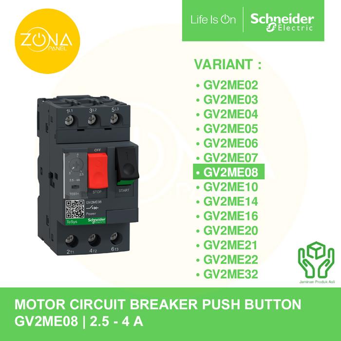 Jual MOTOR CIRCUIT BREAKER SCHNEIDER GV2ME08 2.5-4A - Jakarta Pusat ...