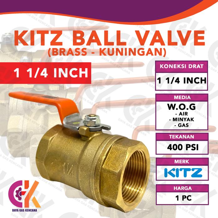 Jual Kitz Brass Ball Valve - Stop Kran Kuningan Ukuran 1 1/4 Inch - Jakarta Barat - Daya Gas ...