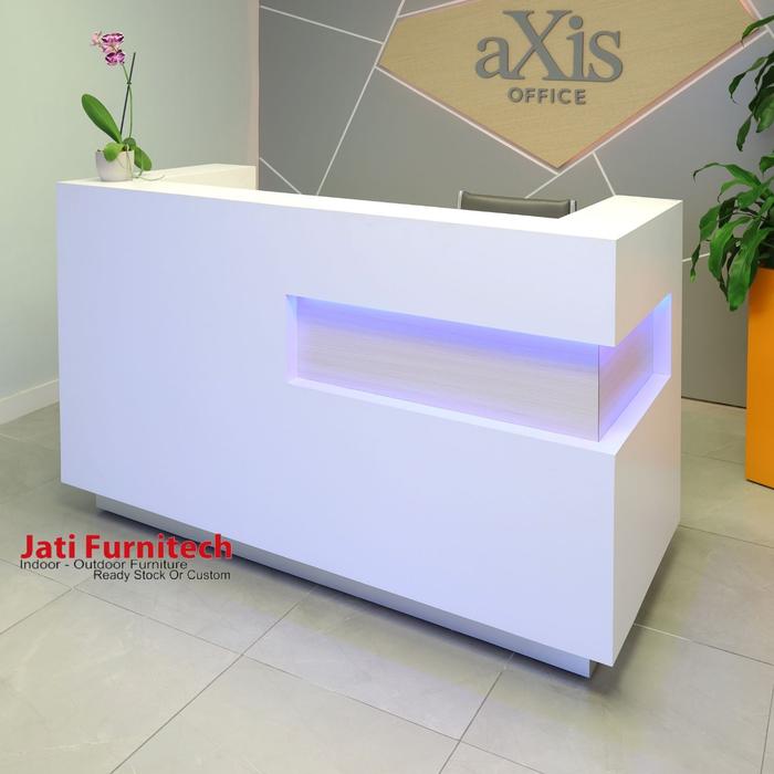 Jual meja receptionist - meja kasir hpl - jaf interior - Kab. Jepara - JATI FURNITECH | Tokopedia