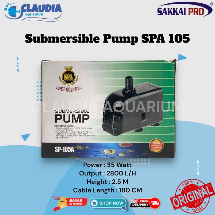 Jual Mesin Pompa Celup Submersible Pump Aquarium SPA 105 SP 105A Sakkai Pro - Jakarta Barat ...