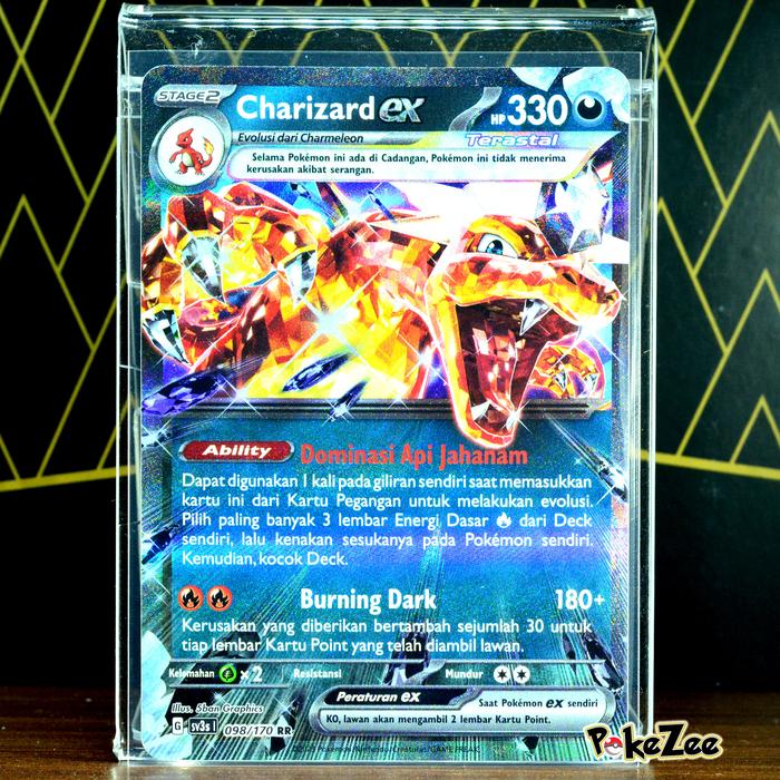 Jual Charizard ex RR 098/170 sv3s Kartu Pokemon TCG Indonesia Kilau Hitam - Kota Depok - Pokezee ...