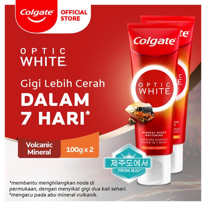 Promo Colgate Pasta Gigi Optic White Volcanic Mineral 100gr - Isi 2 ...