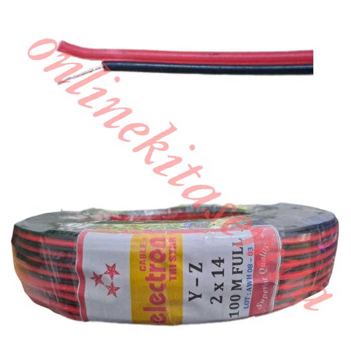 Jual Kabel Listrik Serabut Electron NYZ 2x14 Merah Hitam 100mtr u led ...