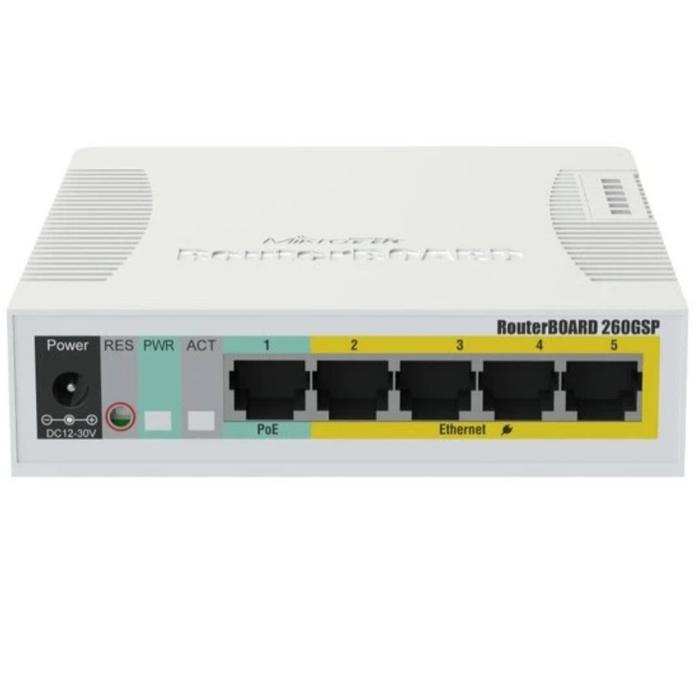 Jual Mikrotik RB260GSP Smart Switch Gigabit 5Port SFP POE CSS106 - Kota ...