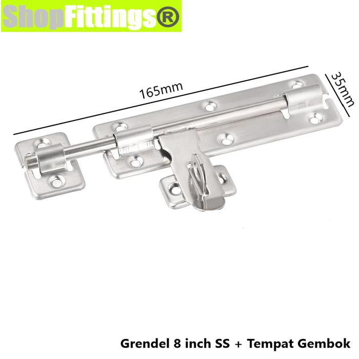 Jual Grendel Geser Slide Bolt Gate Latch Safety Door Lock with Padlock ...