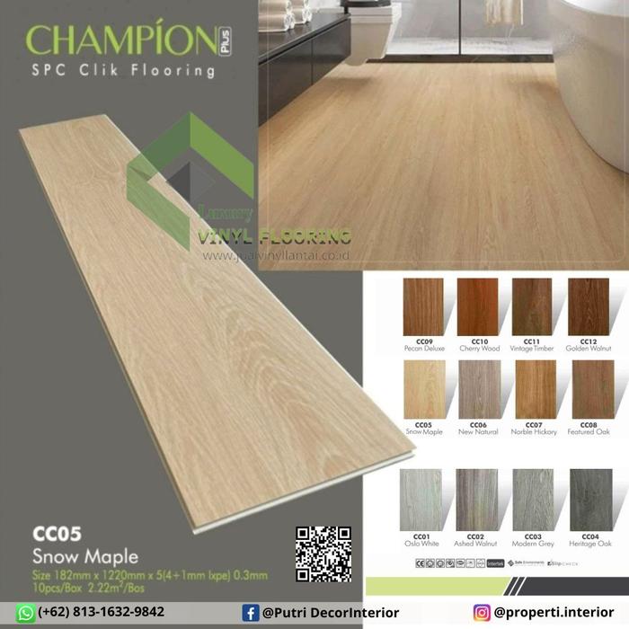 Jual Spc flooring Champion type CC05 tebal 5mm uk.18,2cm x 1,22m ...