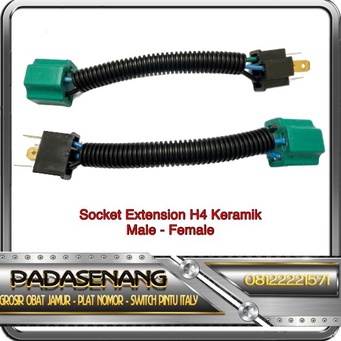 Jual Socket H4 Keramik Male-Female/Soket Extension H4 Keramik Male ...