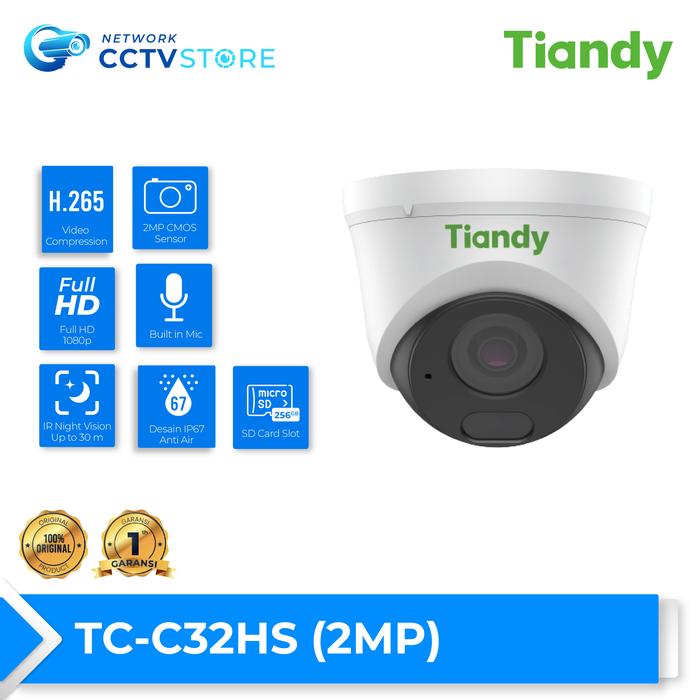 Jual TIANDY TC-C32HS 2MP Fixed Starlight IR Turret Camera - Jakarta ...