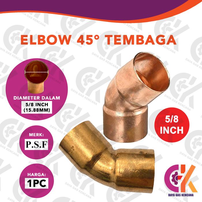 Jual Knee Tembaga 5/8" 45D // PSF Copper Elbow Elbo 45 Derajat - Jakarta Barat - Daya Gas ...