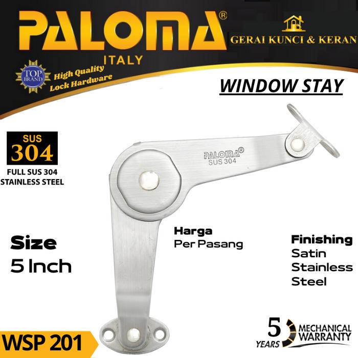 Jual Engsel Penahan Jendela PALOMA WSP 201 5" INCH WINDOW STAY ENGSEL ...