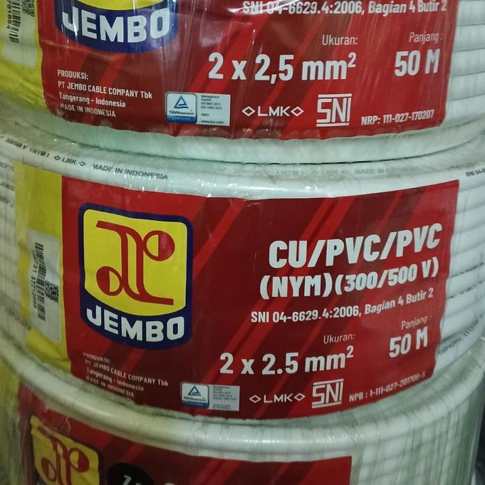Jual Kabel Listrik Tunggal NYM 2x2,5 / 2x2.5 mm JEMBO 50m - Jakarta ...