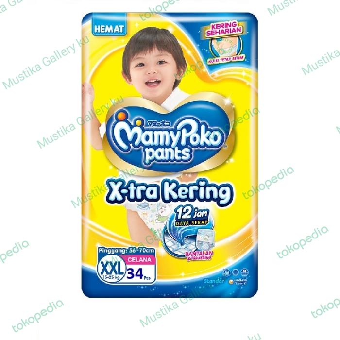Promo Popok Anak MAMYPOKO PANTS XXL 34 Extra kering Jumbo pack - Kota ...
