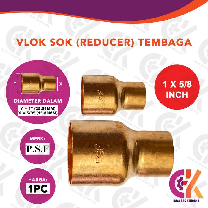 Jual Vlok Sok 1" x 5/8" Inch // PSF Reducer Pipa Tembaga - Jakarta ...