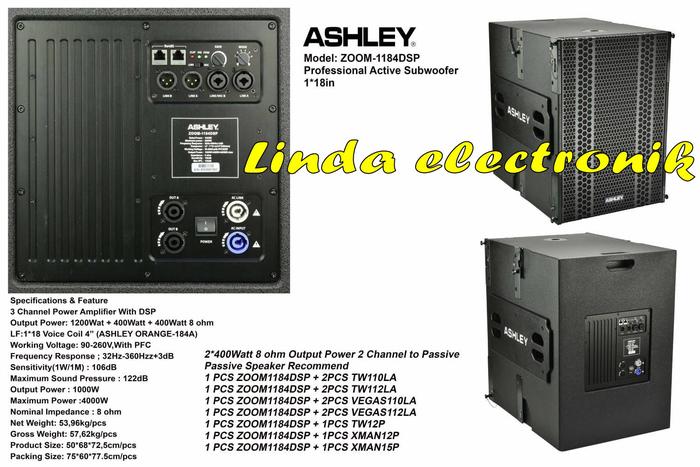 Jual subwoofer aktif ashley zoom 1184 dsp / zoom 1184dsp 18 inch aktif - Jakarta Barat - Linda ...