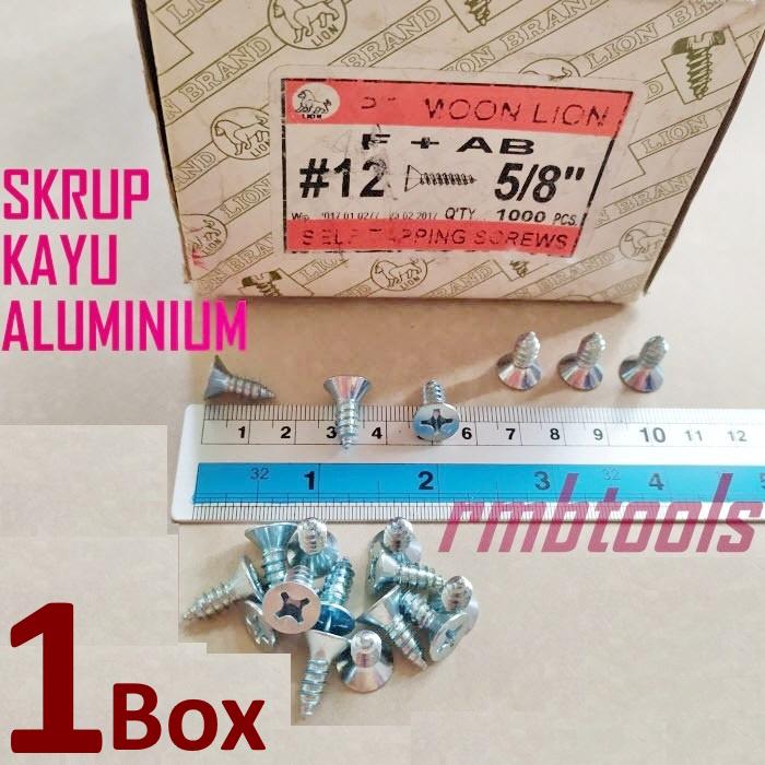 Jual 1Dus Sekrup Tapping Screw FH 12 Moon Lion Kayu Tembok Alumunium F ...