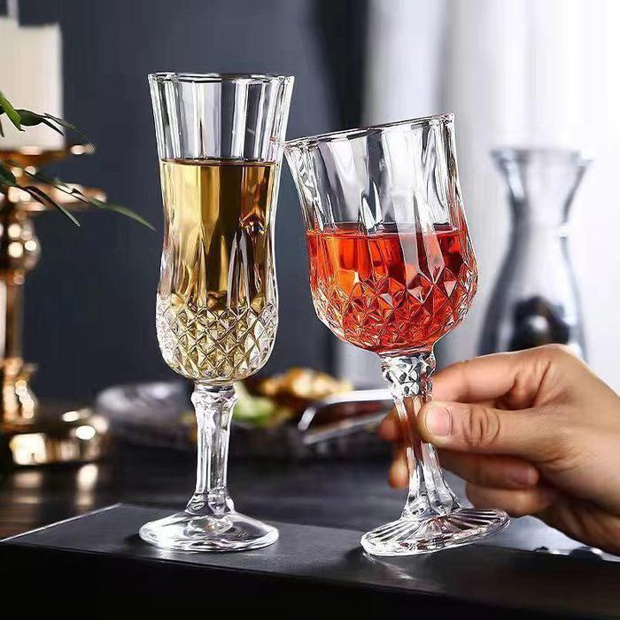 Jual Gelas Wine Kaca Bening Whiskey Glass Cangkir Gelas Minum Kaca ...