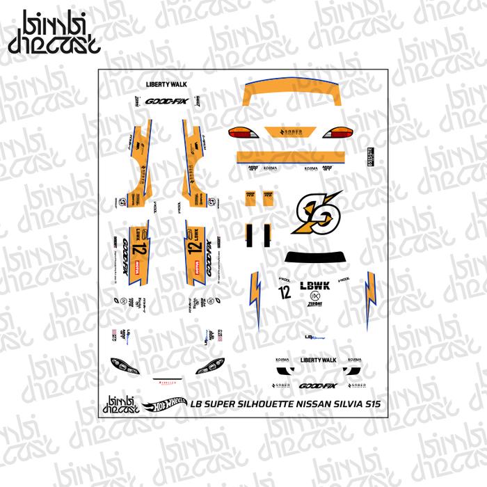 Jual Decal Hotwheels LB Super Silhoutte Nissan Silvia S15 Dipo Garasi ...